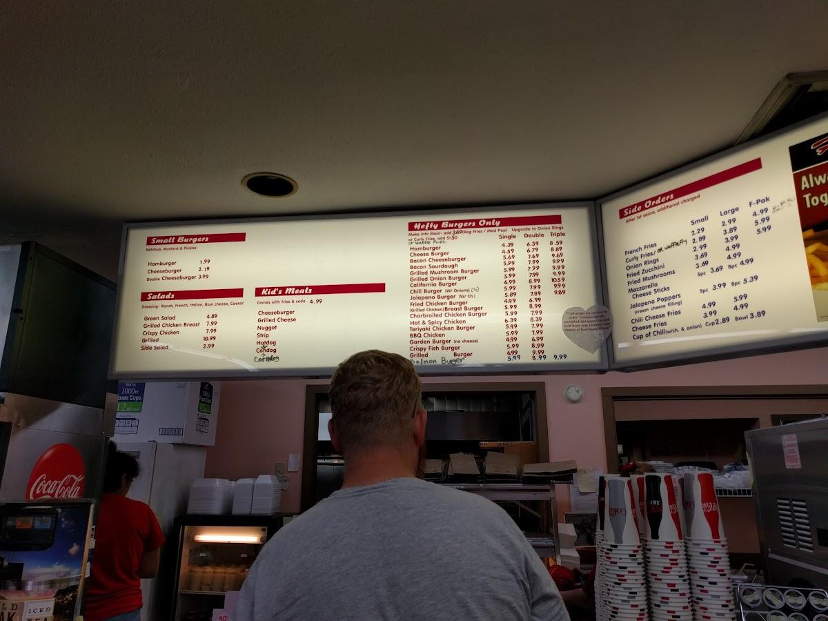 Menu at Herfy's Burgers restaurant, Snoqualmie