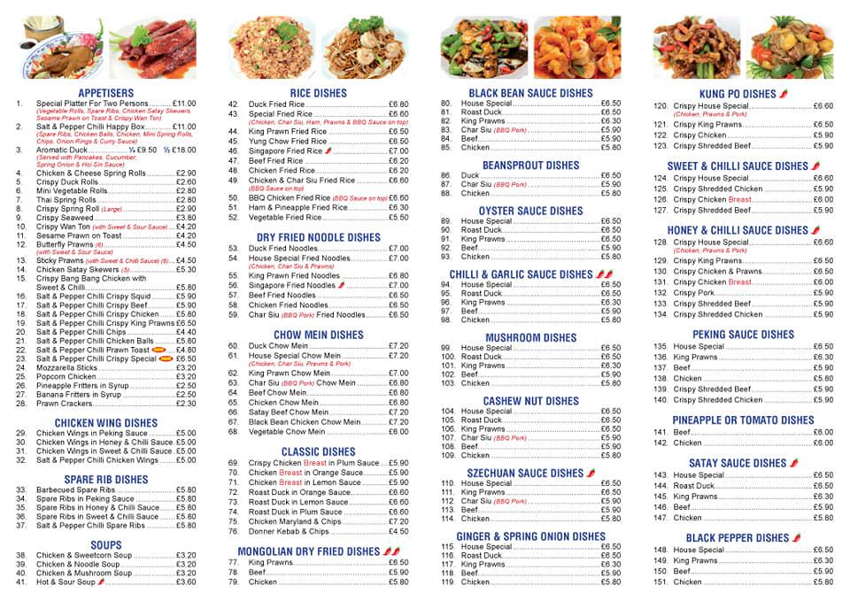 Menu at Pan Fish Bar & Chinese Takeaway, Cruden Bay, Station Rd