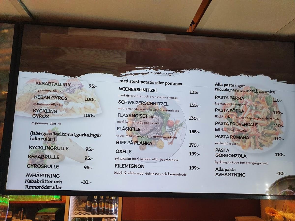 Menu at Restaurang Söderhörnet Södertälje restaurant, Södertälje