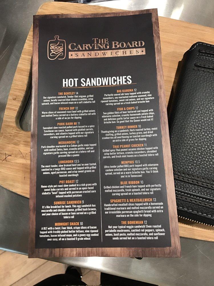 Menu at The Carving Board Burbank fast food, Burbank