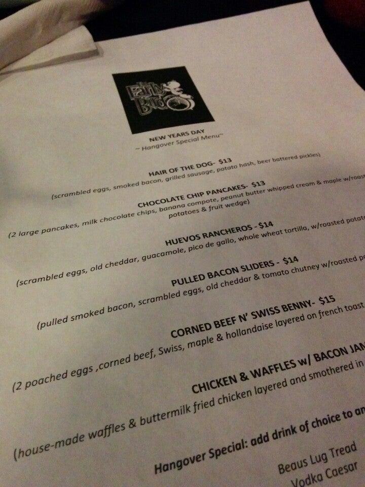 Menu at The Early Bird restaurant, London