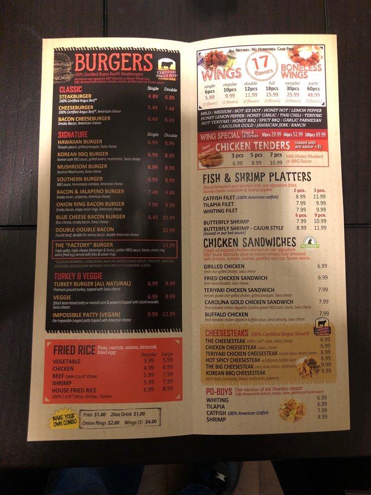 Menu at WNB Factory - Wings & Burger restaurant, Braselton, GA-124 ...