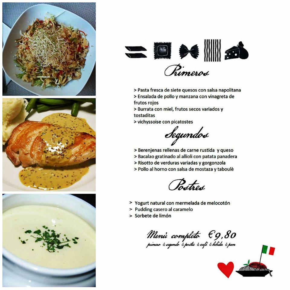 Menu at Cafe di Marco, Barcelona