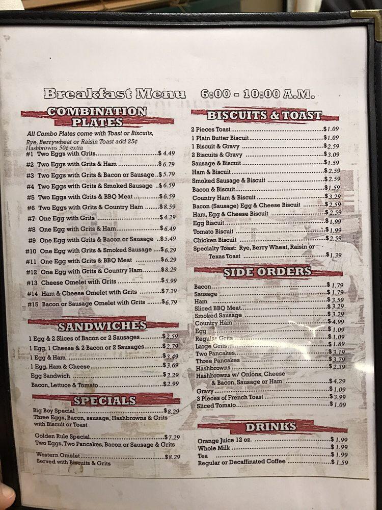 Menu at Golden Rule BBQ & Grill, Trussville, 120 S Chalkville Rd