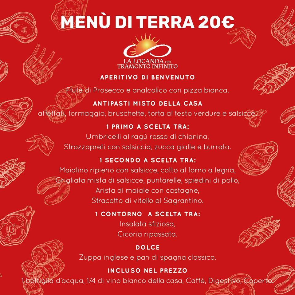 Menu da Ristorante Pizzeria La Locanda del Tramonto Infinito, Marsciano