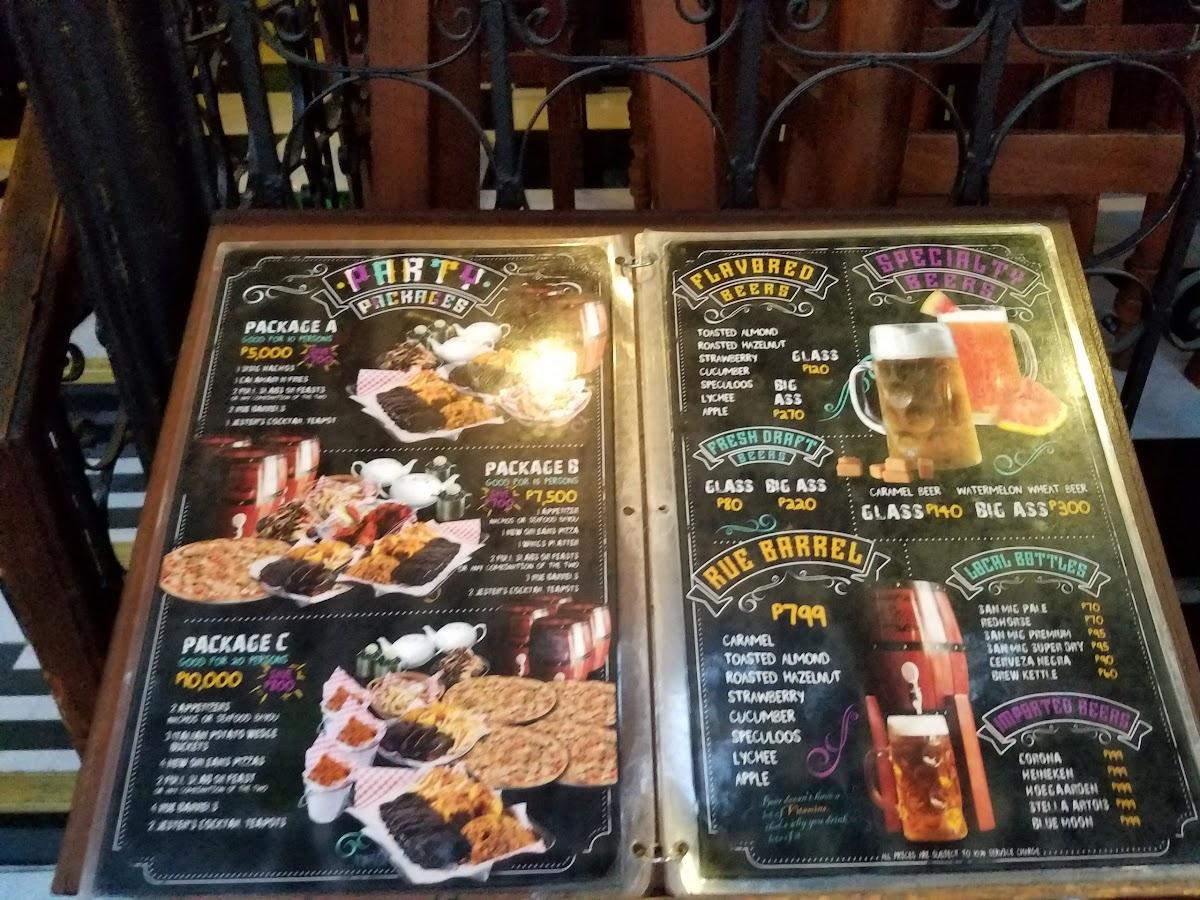 Menu at RUE Forbes town, BGC pub & bar, Taguig, Unit 153