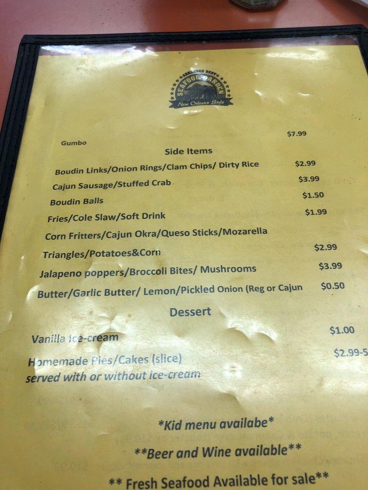 Menu at Seafood Garden restaurant, Forrest City