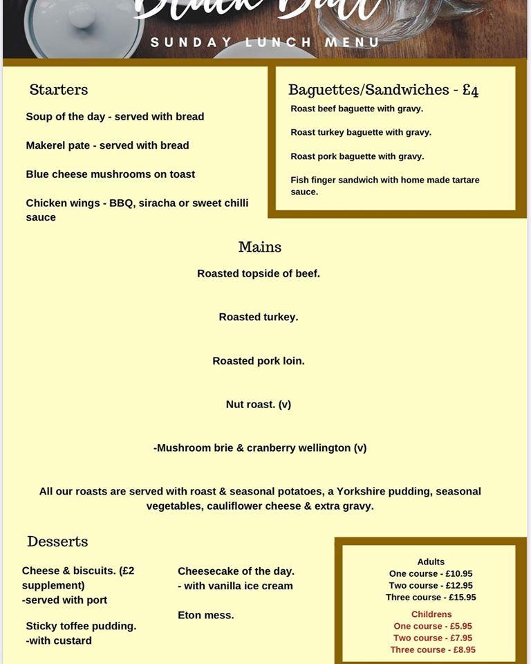 Menu at The Black Bull pub & bar, Dunholme