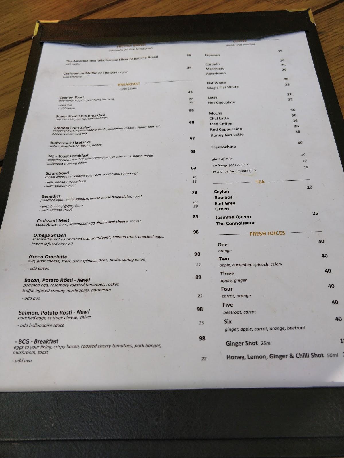 Speisekarte von Botanicum Cafe & Grill Constantia, Kapstadt, 6