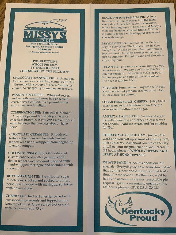 Menu at Ramsey's Diner - Zandale restaurant, Lexington, 151 W Zandale Dr
