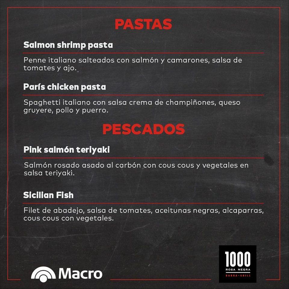 Menu at 1000 Rosa Negra BBQ, San Isidro