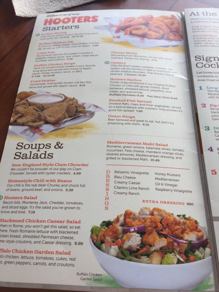 Menu at Hooters pub & bar, Madeira Beach, 192 Johns Pass