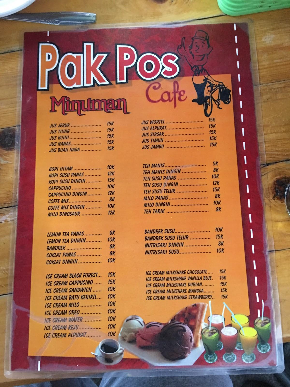 Menu at PAK POS CAFE AND RESTO, Parapat