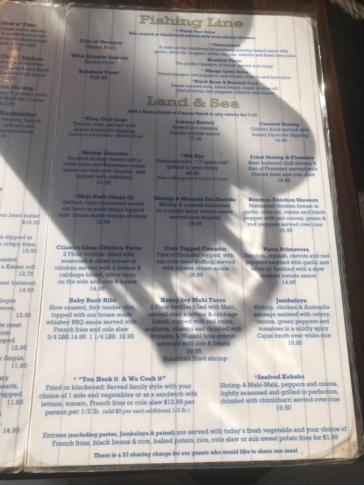 Menu at The Boatyard Waterfront Bar and Grill, Sarasota
