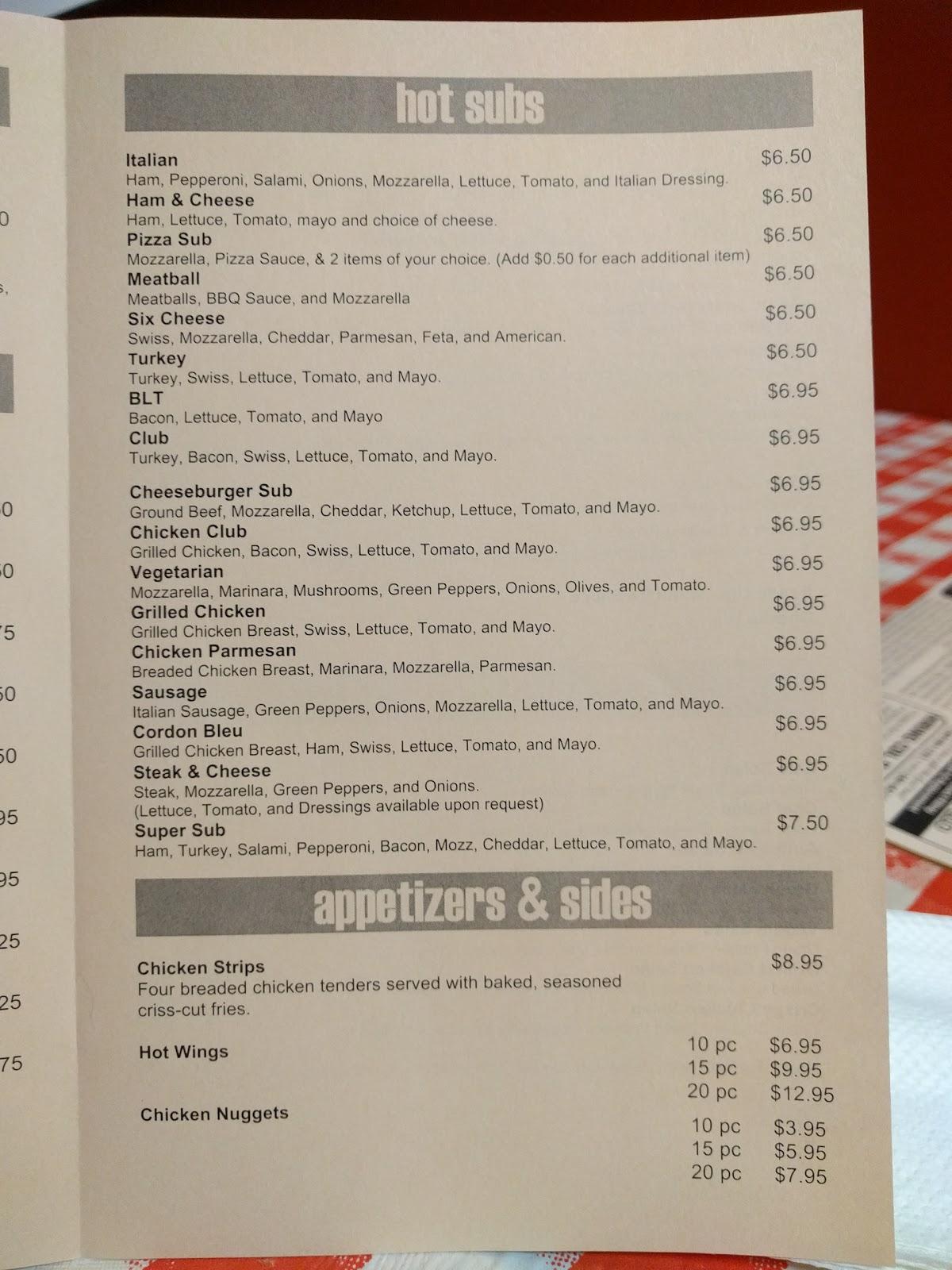 Menu at Towne Square Pizza Pinckney pizzeria, Pinckney