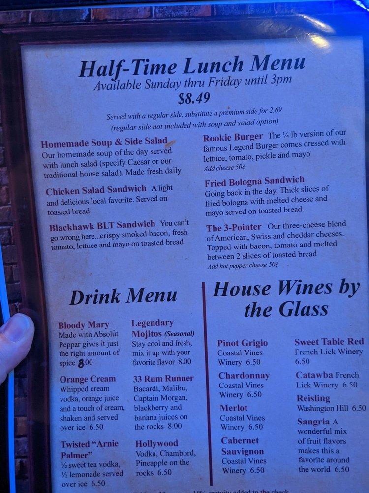 Menu at 33 Brick Street pub & bar, French Lick, 480 S Maple St