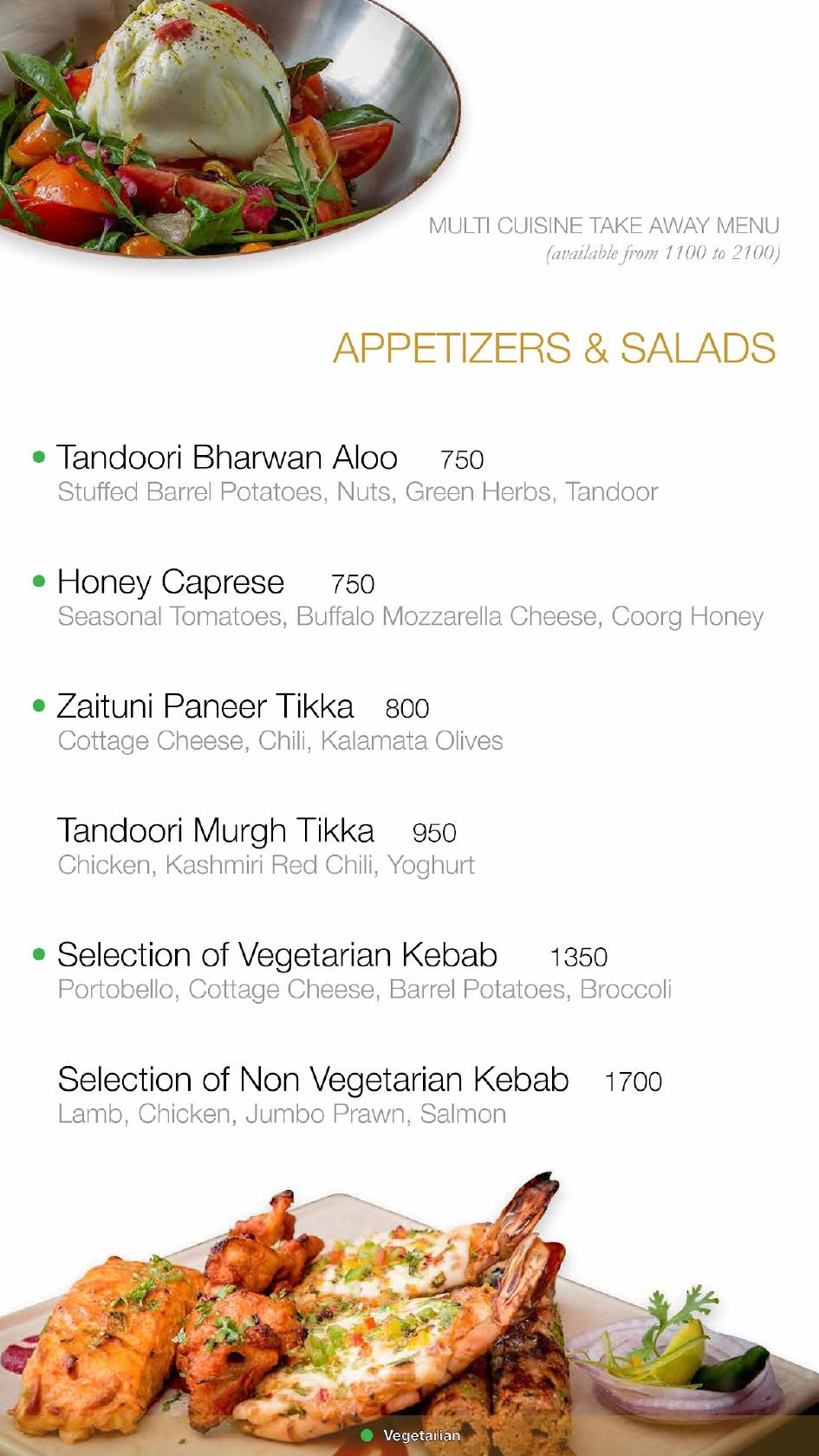 Menu at CUR8, Bengaluru