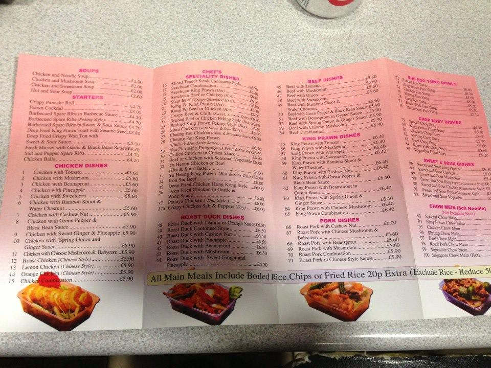 Menu at Crystal Valley Chinese restaurant, Johnstone