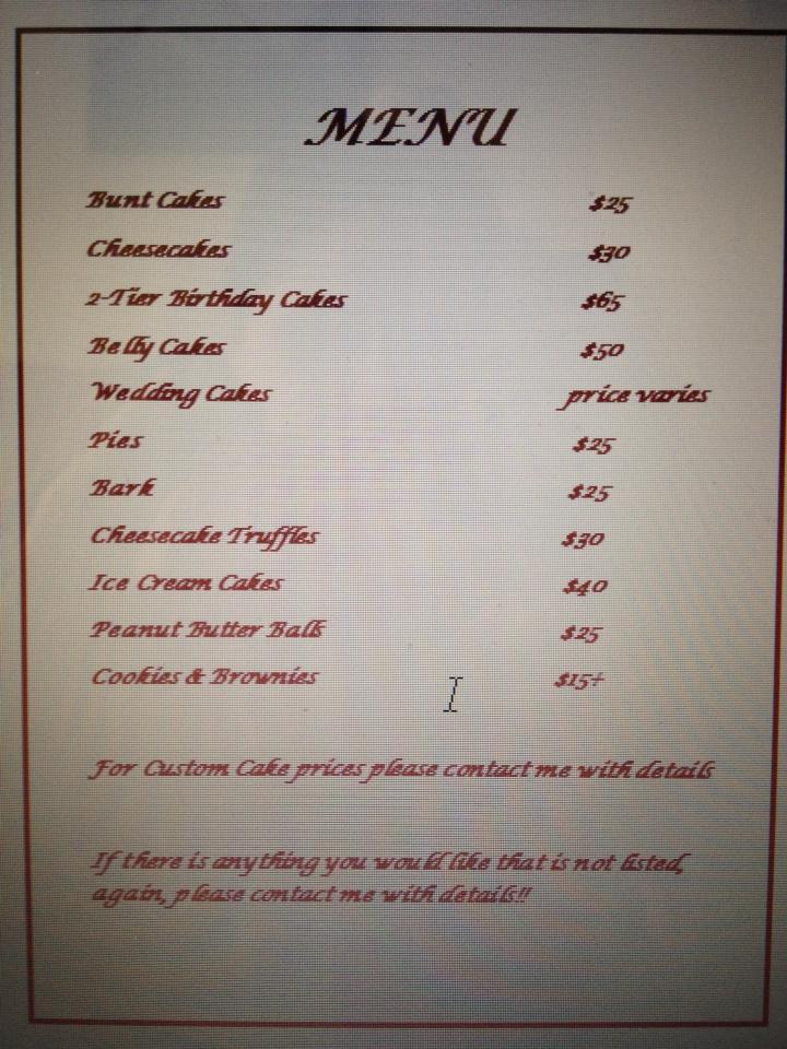 Menu at Frost This, Dothan