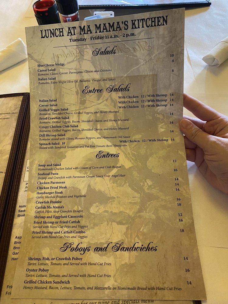 Menu at Ma Mama's Kitchen pub & bar, New Roads