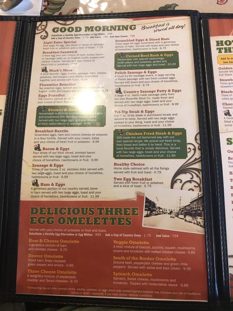 Menu at Pacific Street Café cafe, Roseville
