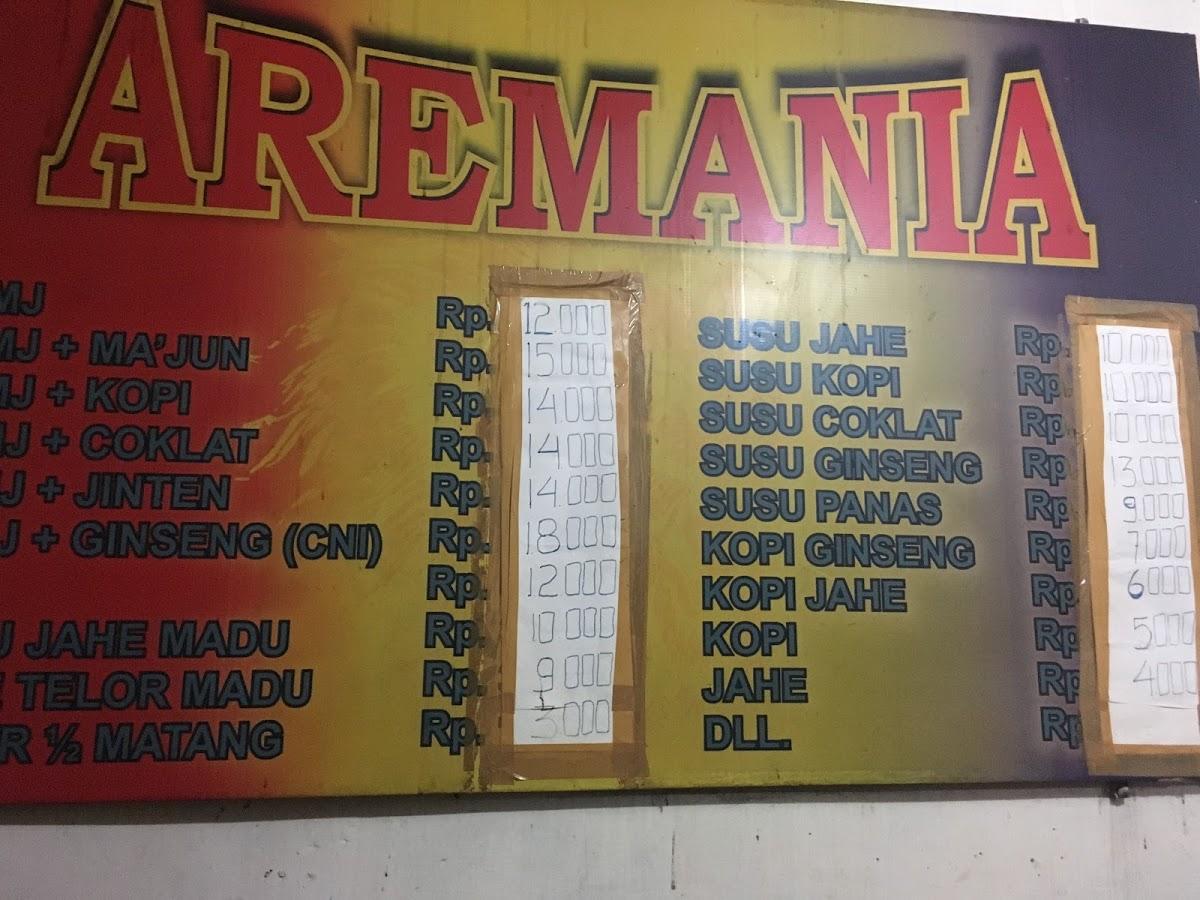 Carta del café STMJ Aremania Plus Plus, Malang