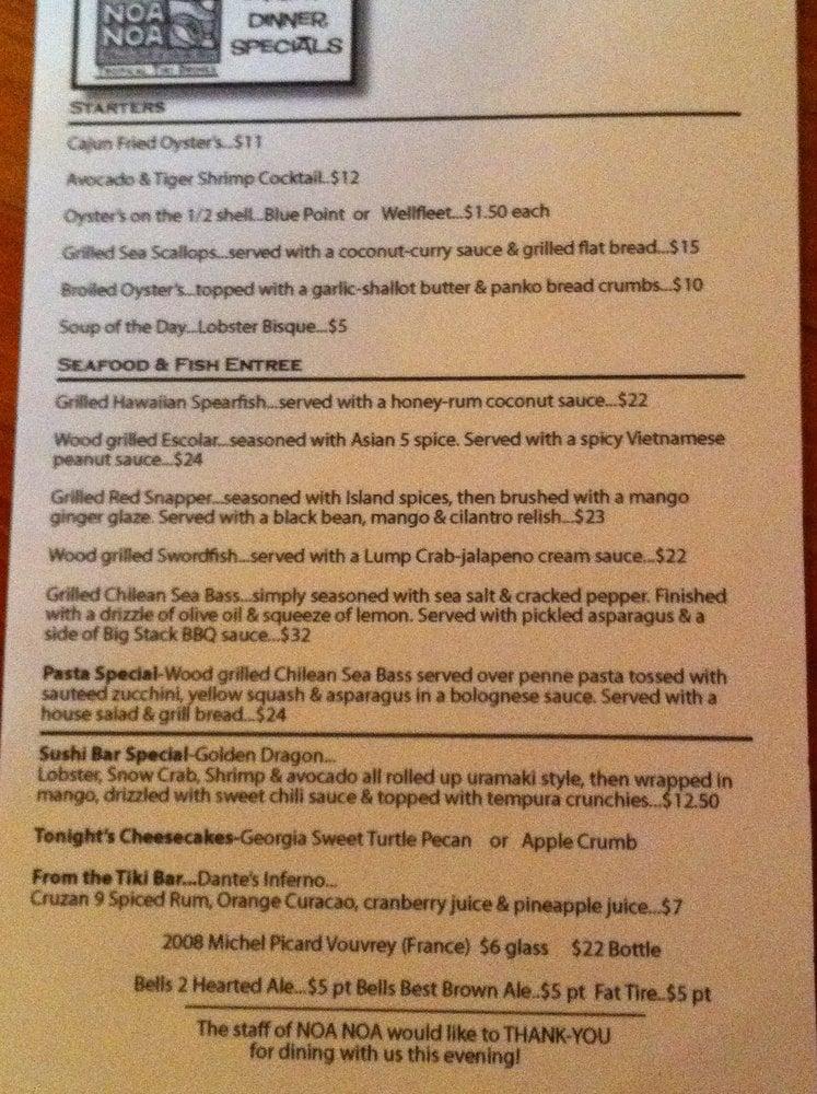 Menu at Spikes Beach Grill pub & bar, Warsaw