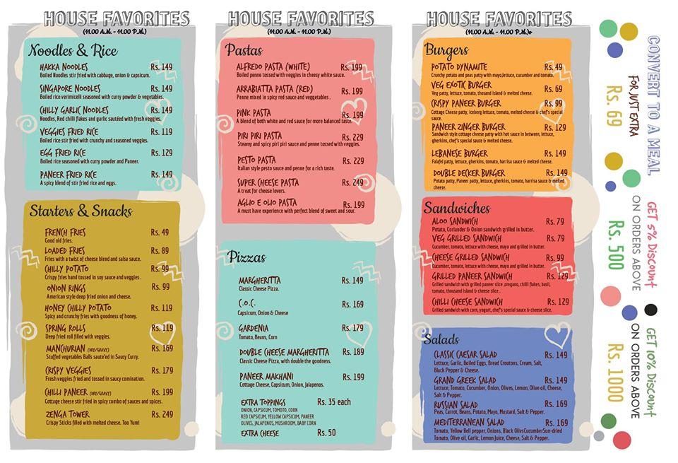 Menu at The Cult Cafe & Restaurant, Moradabad