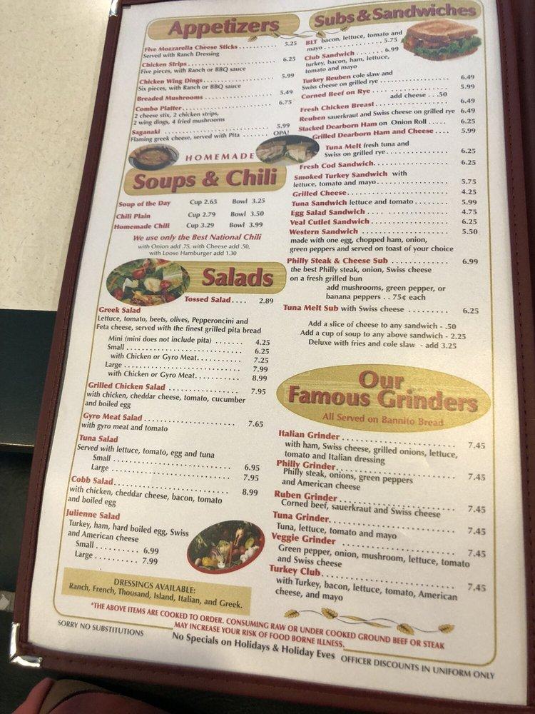 Menu at The Golden Egg restaurant, Ypsilanti