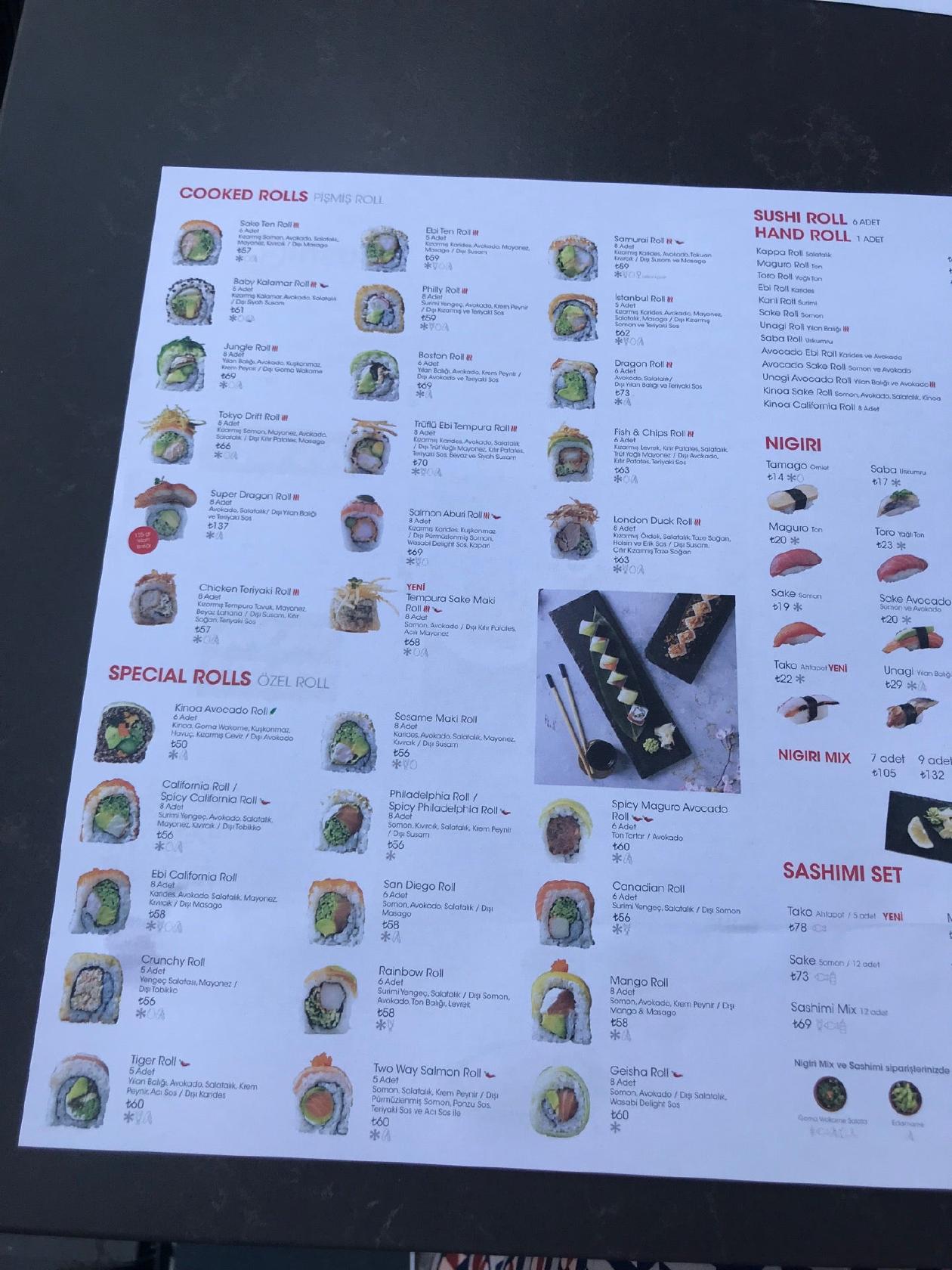 Carta de SushiCo, Estambul, Cevdet Paşa Cd. No:69 D:B