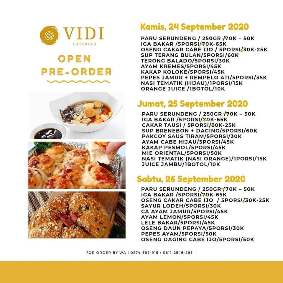 Carta del restaurante Catering vidi, Yogyakarta