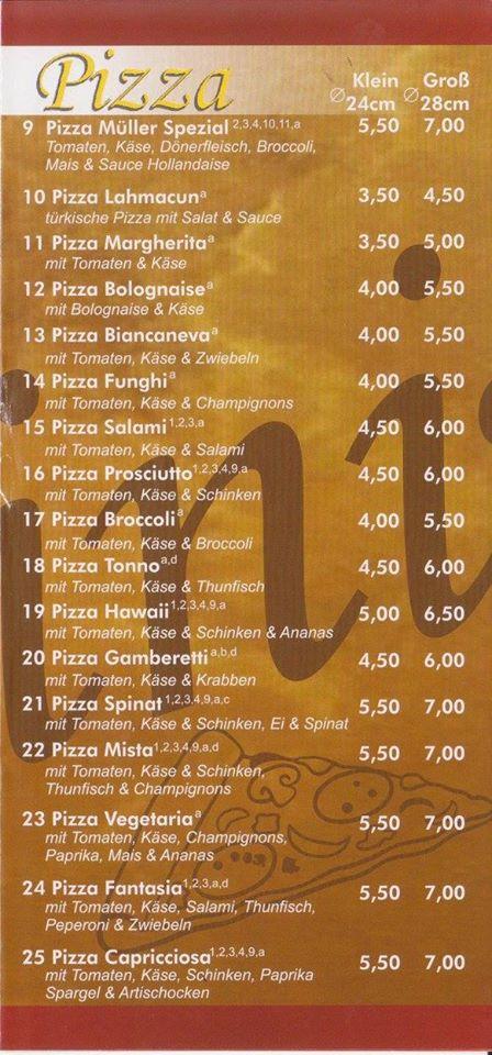 Speisekarte von Pizzeria Ninive Gronau, Gronau (Westfalen)