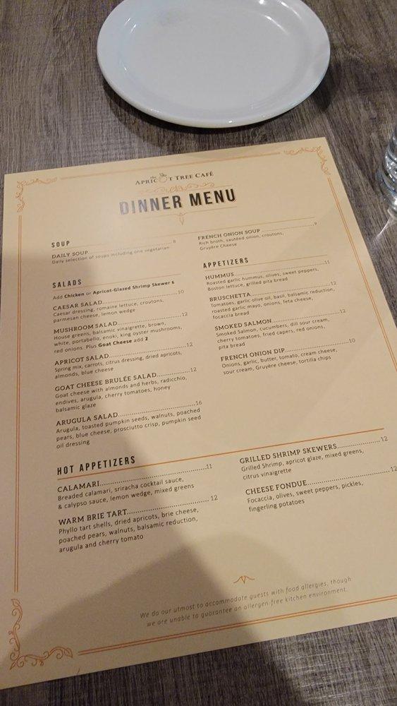 Menu at The Apricot Tree Cafe, Mississauga