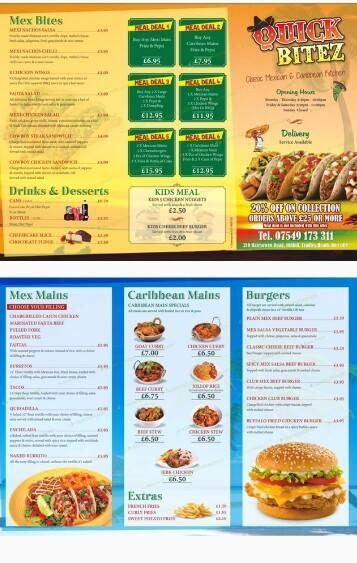 Menu at Quick Bitez restaurant, Cradley Heath, 210 Halesowen Rd