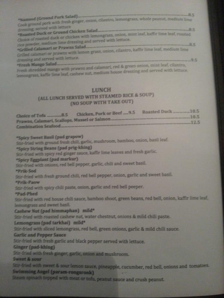 Menu at Thai Osha Restaurant, Pleasant Hill