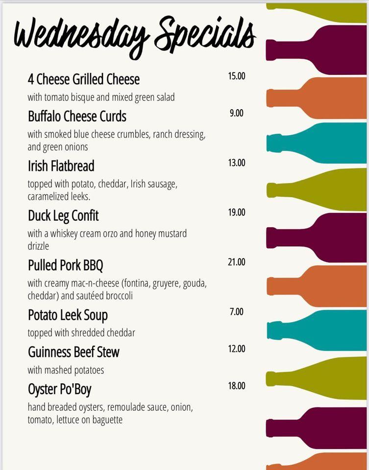 Menu at The Pub at the Golden Eagle Inn, Bedford, 131 E Pitt St