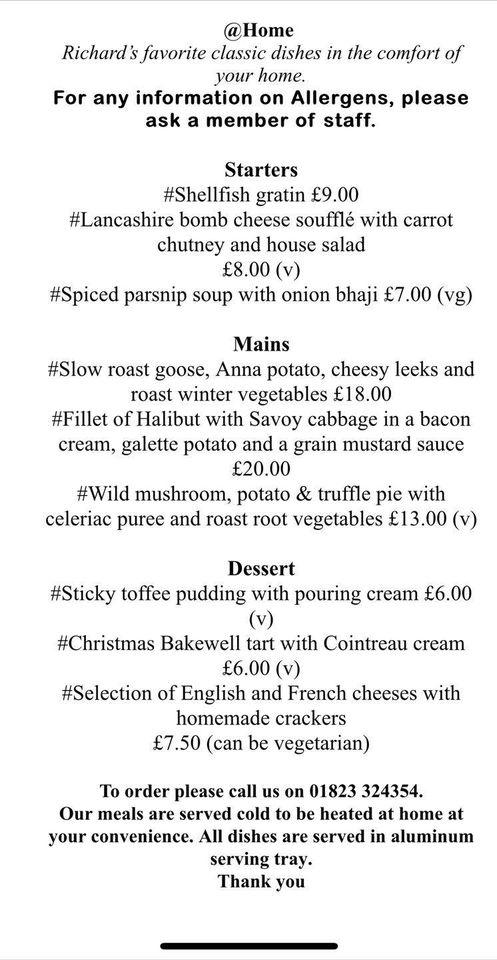Menu at Augustus Restaurant, Taunton