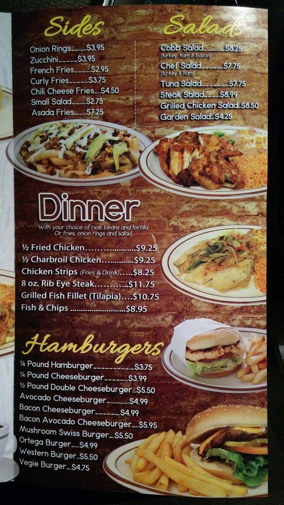 Menu at Chelo's Burgers restaurant, Colton