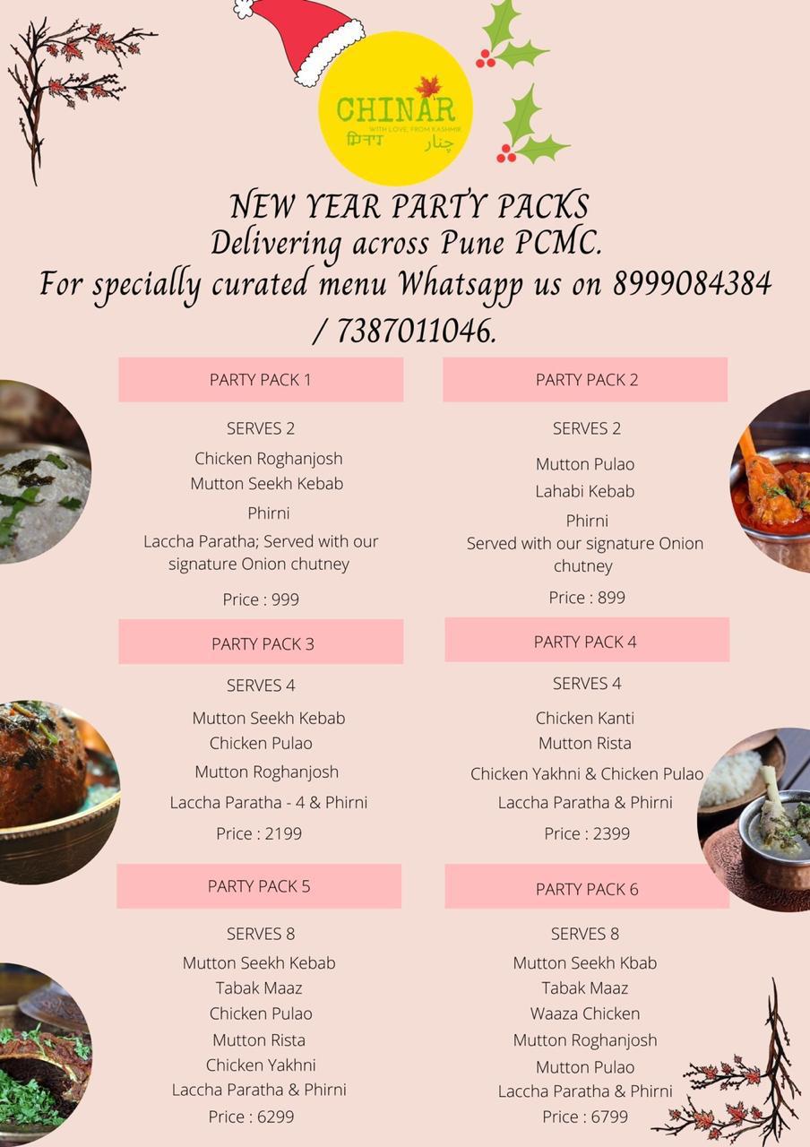 Menu at Chinar - With Love, From Kashmir, Pune