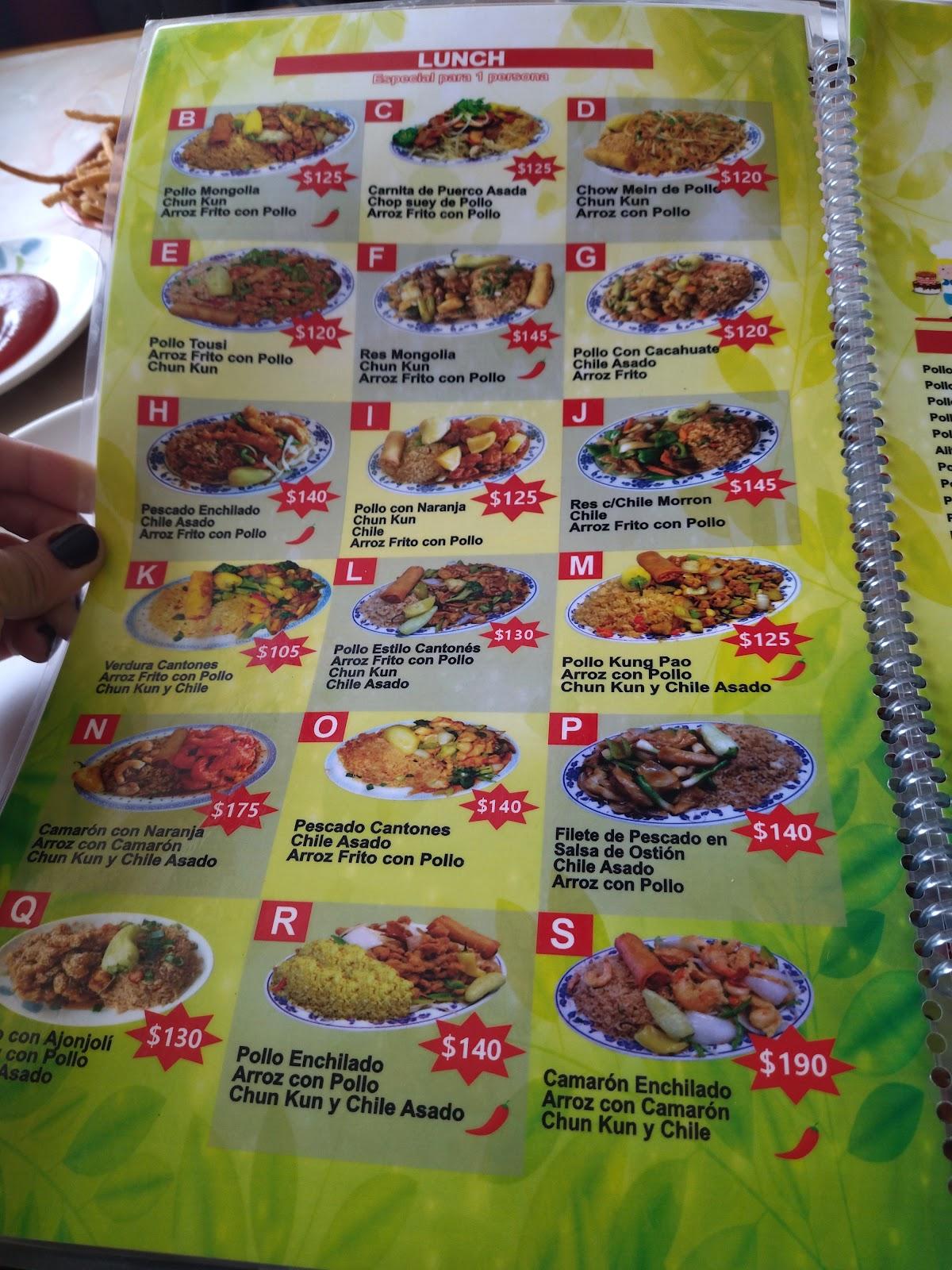 Carta del restaurante Gran Chef, Tijuana