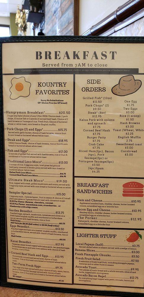 Menu at Kountry Style Kitchen Restaurant Ewa Beach, Ewa Beach
