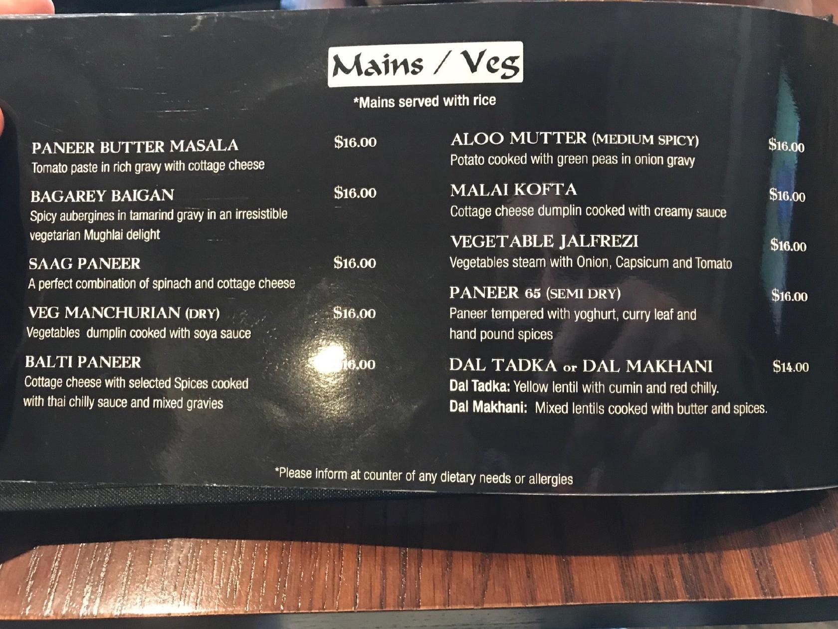 Menu at Paradise Restaurant - Best Halal Indian Restaurant in Auckland ...