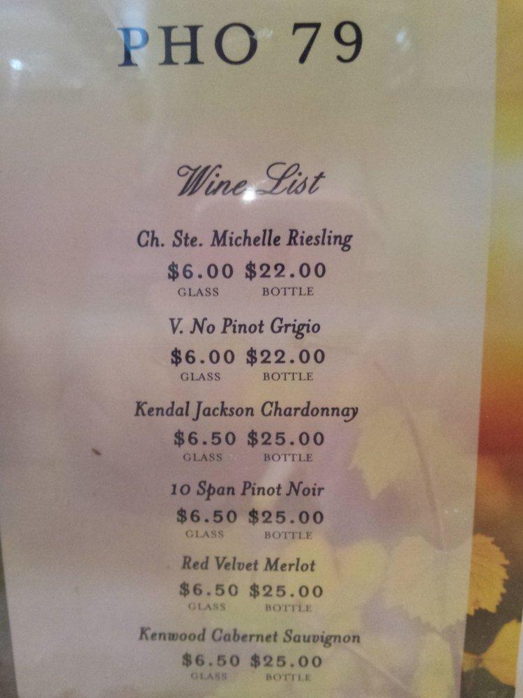 Menu at Pho 79 restaurant, Norfolk, 723 W 21st St