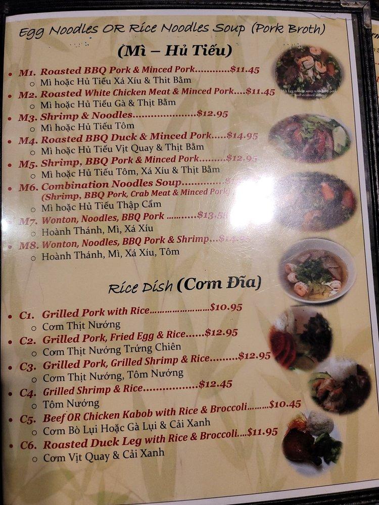 Menu at Saigon Garden restaurant, Winter Haven