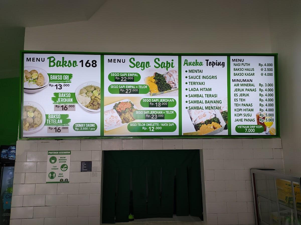 Carta del restaurante Sego Sapi Dan Bakso 168, Kediri