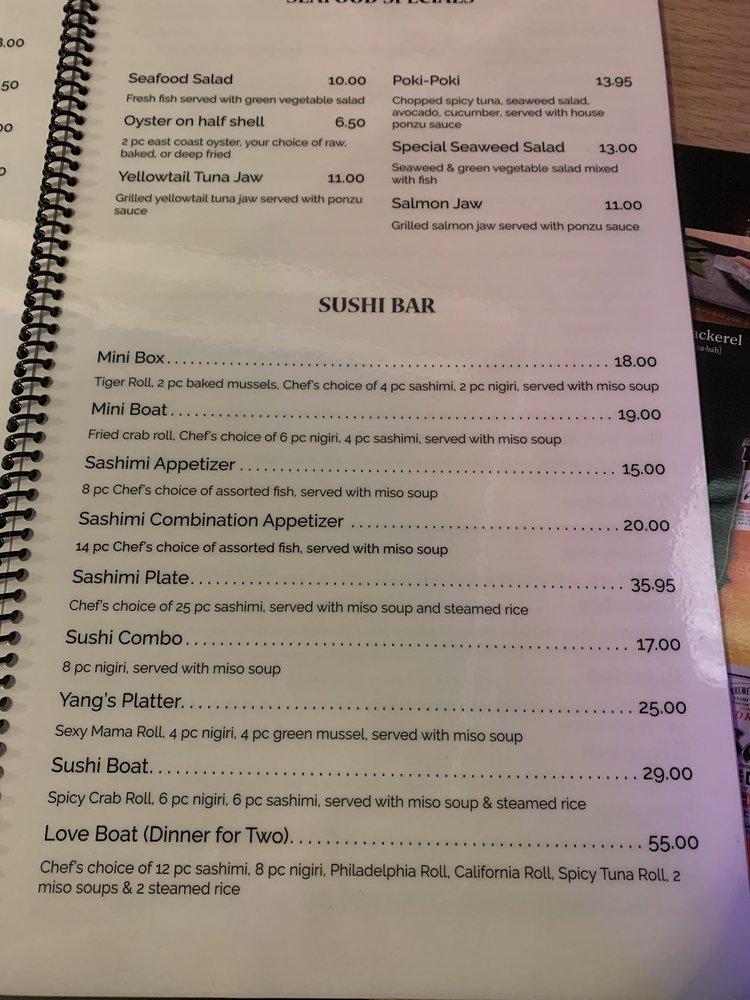 Menu at Shobu Japanese Cuisine restaurant, Fresno