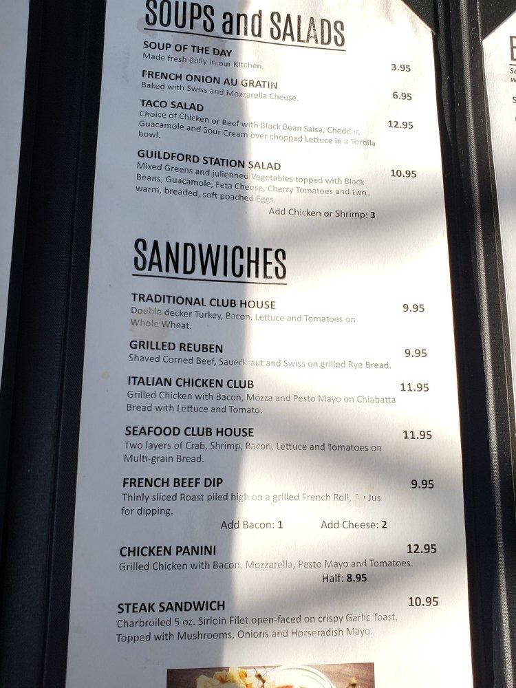 Menu at Guildford Station Pub, Surrey