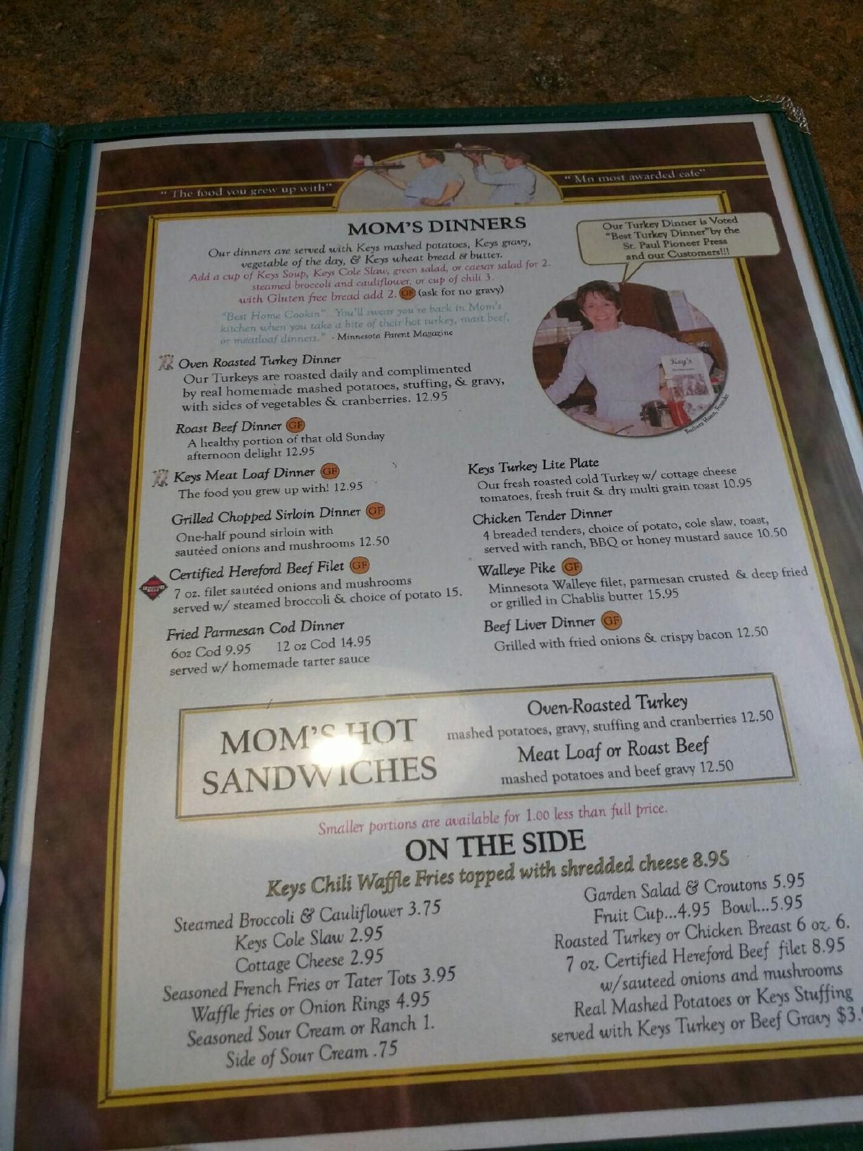 Menu at Keys Cafe & Bakery, Roseville, Lexington Ave N