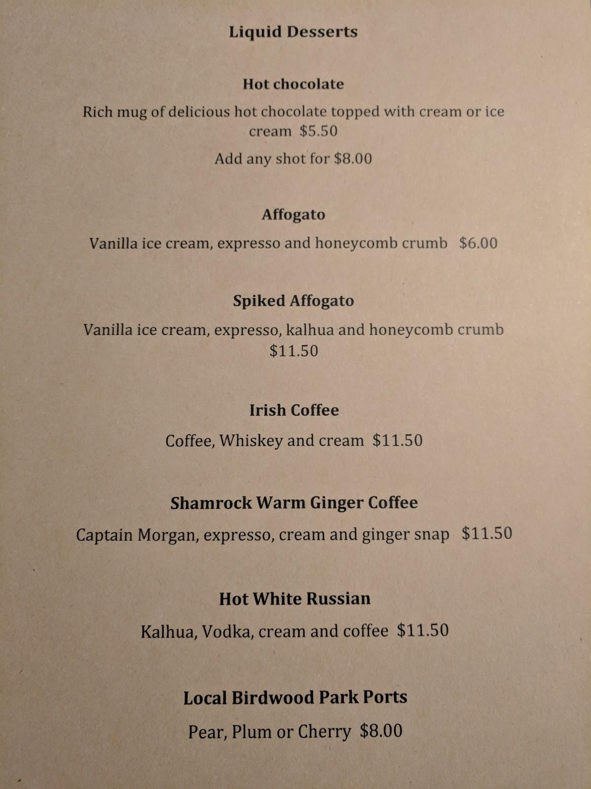 Menu at Shamrock Hotel Greenbushes pub & bar, Greenbushes