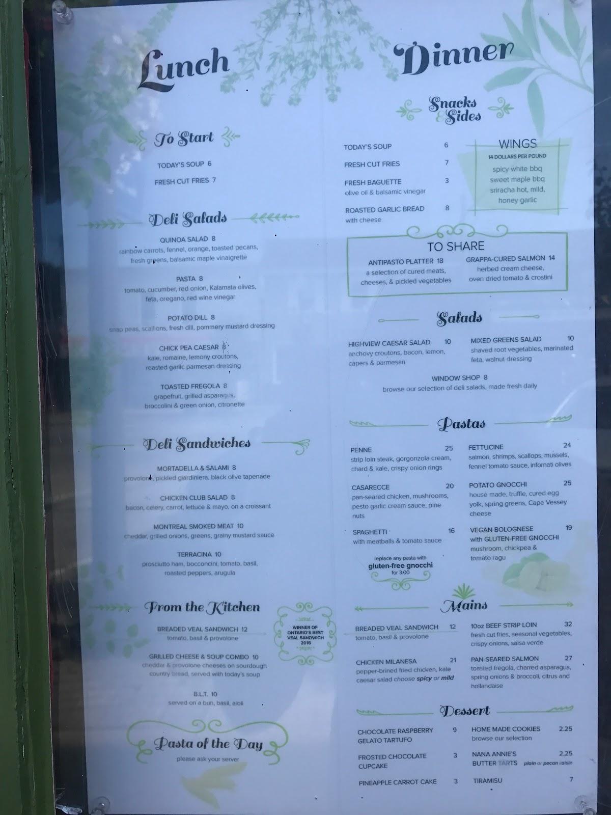 Menu at Highview Food & Drink pub & bar, Southampton
